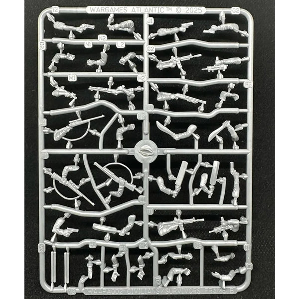 Wargames Atlantic SINGLE SPRUE of Weapons Civilians & Survivors (1): W ...