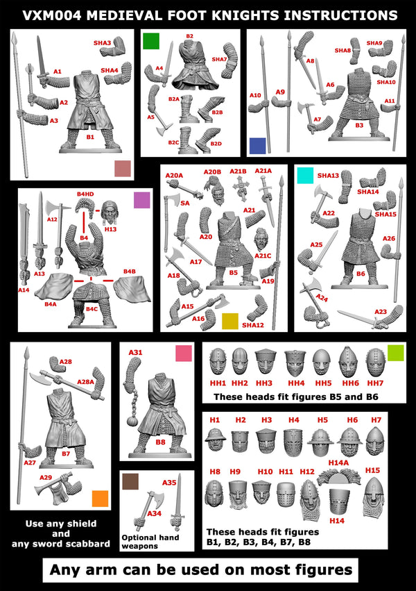 Victrix Medieval Foot Knights SINGLE SPRUE - Wargames Emporium